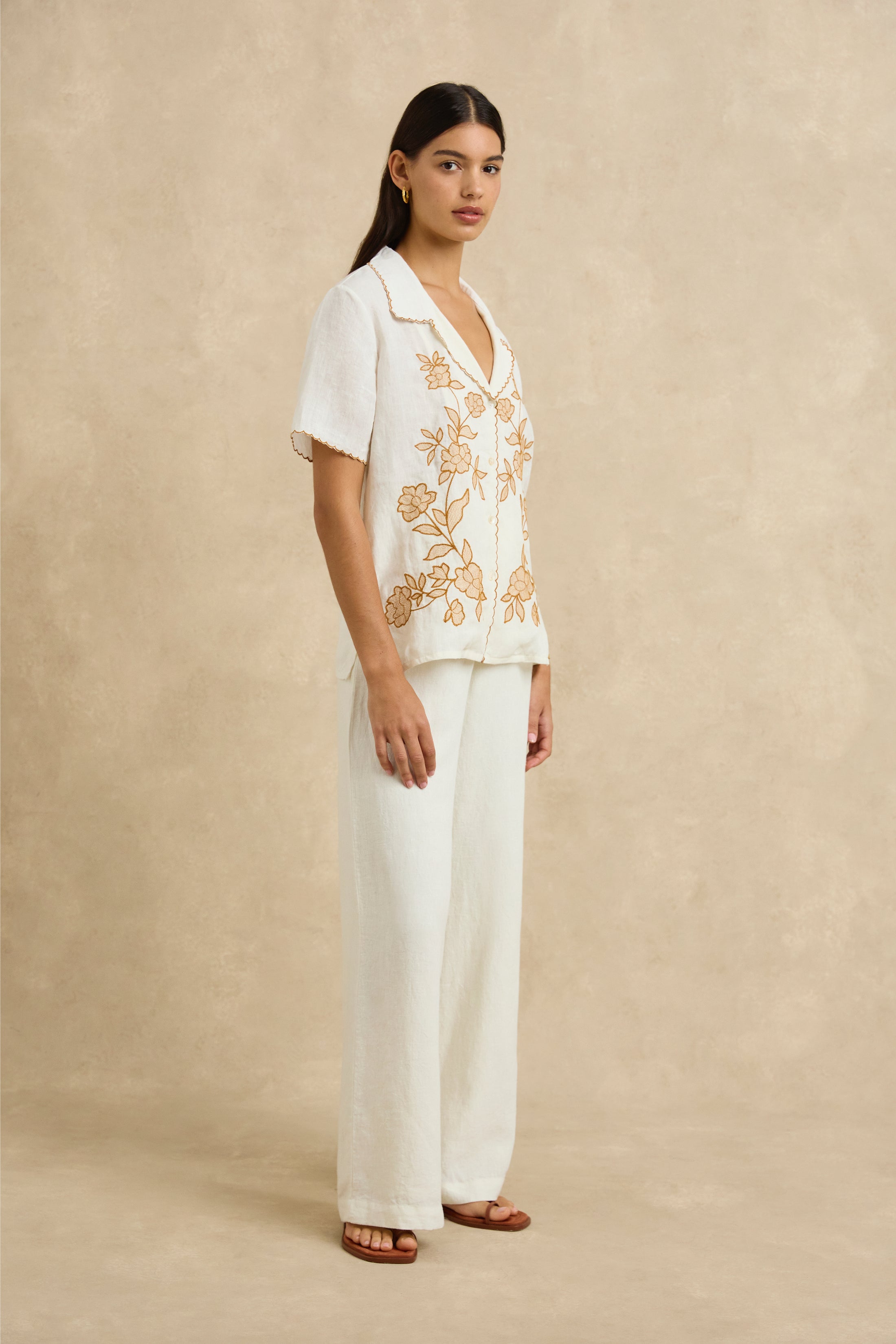 Roshi Pant - Ivory